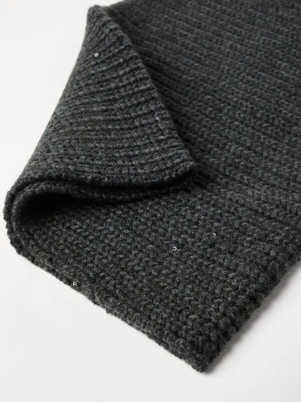 Brunello Cucinelli Cashmere Collar Scarf - Grey