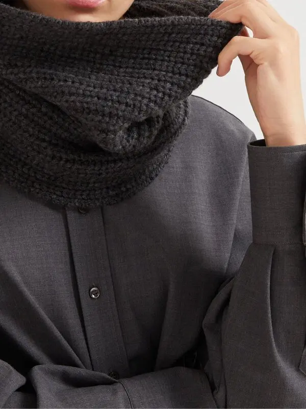 Brunello Cucinelli Cashmere Collar Scarf - Grey