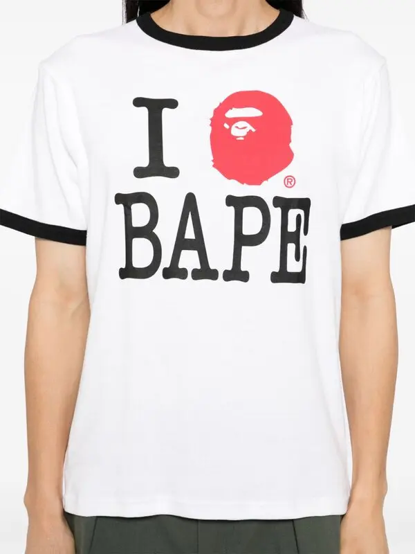 A Bathing Ape® I Love Bape T-Shirt In White - 40% Off | Editorialist