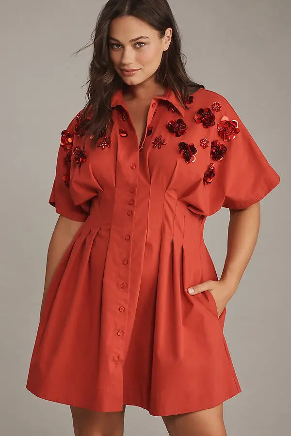 open lace back dress Red Patterned Chiffon Regular Dress with Belt main image 0