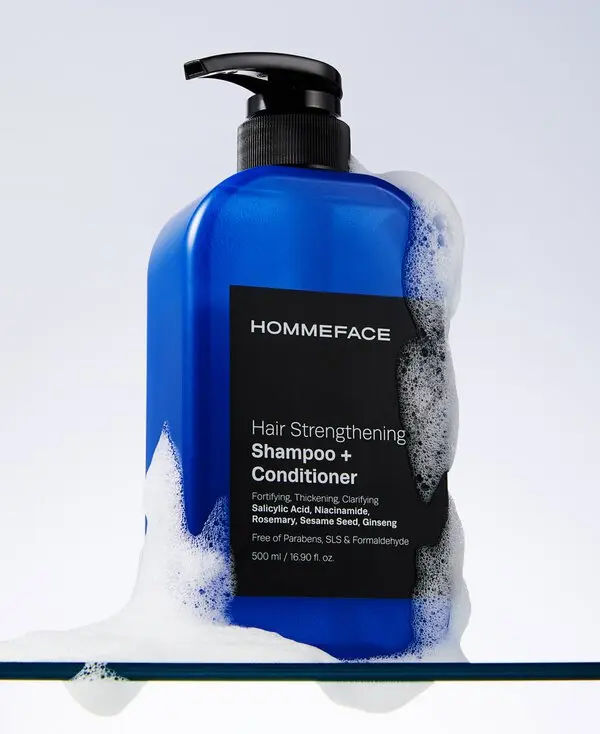 HOMMEFACE Hair Strengthening Shampoo + Conditioner .9 Fl Oz
