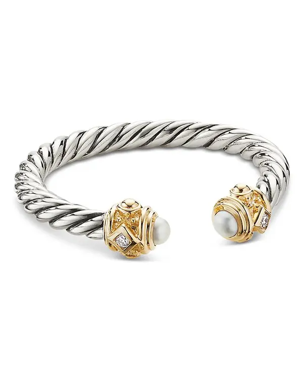 David Yurman Renaissance Ring With Pearl And Diamond - White/silver
