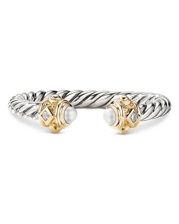 David Yurman Renaissance Ring With Pearl And Diamond - White/silver
