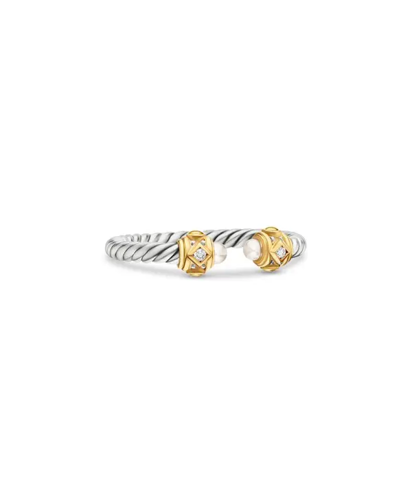 David Yurman Renaissance Ring With Pearl And Diamond - White/silver
