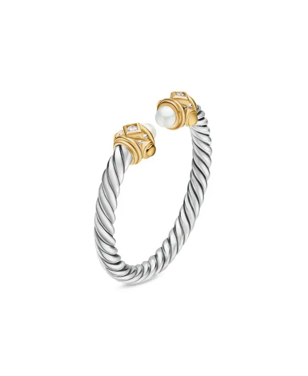 David Yurman Renaissance Ring With Pearl And Diamond - White/silver