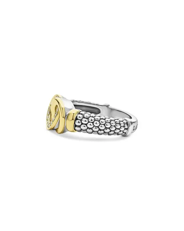 Lagos Diamond Interlocking Ring - Gold/silver