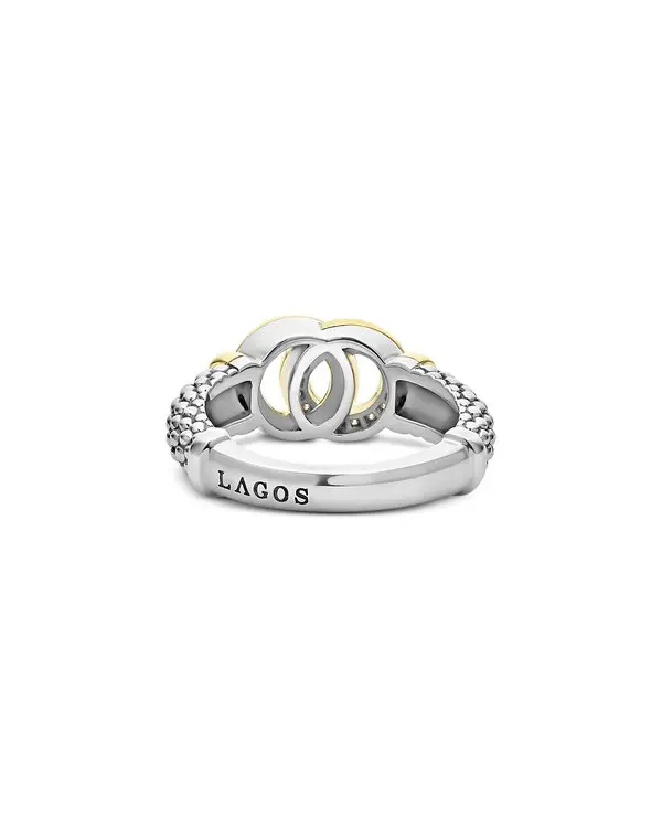 Lagos Diamond Interlocking Ring - Gold/silver
