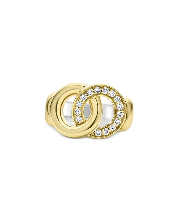 Lagos Two Tone Interlocking Diamond Ring - Gold/silver