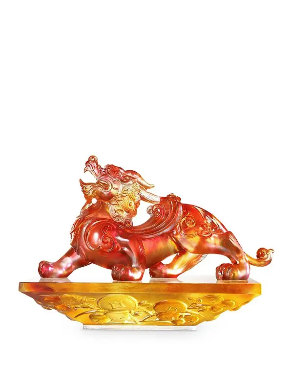 LIULI Omnipresent Fortune Pi Xiu Crystal Figure Limited Edition - Amber Gold