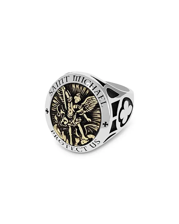 KING BABY STUDIO Saint Michael Ring - Gold/silver