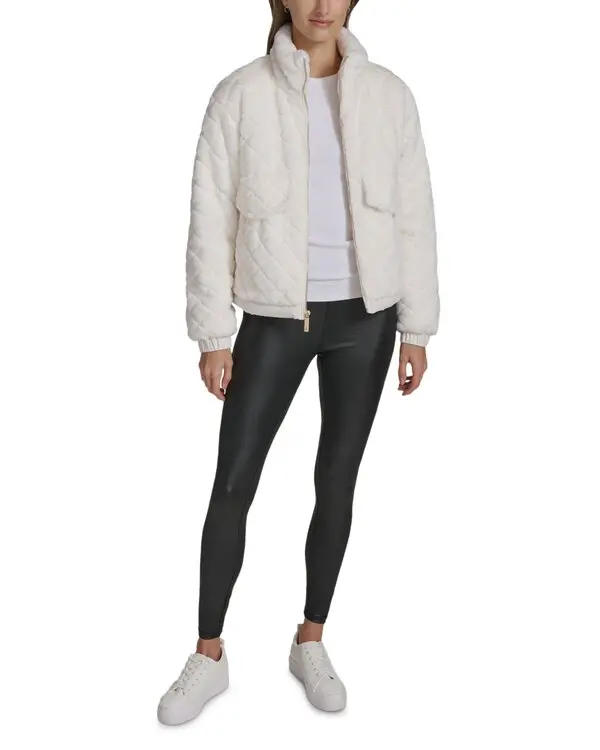 Marc New York Quilted Faux Fur Bomber Jacket