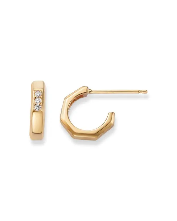 Zoe Chicco 14k Yellow Diamond Huggie Hoop Earrings - Gold