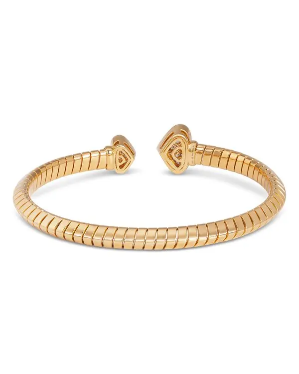 Marina B 18k Yellow Trisolina Castanga Pave Diamond Bangle