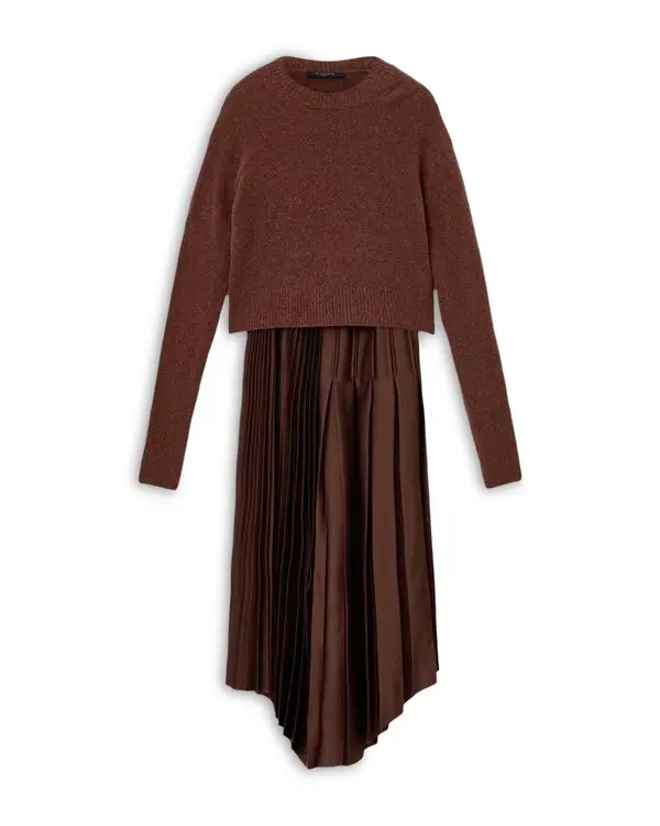 ALLSAINTS Jax 2-in-1 Pleated Maxi Dress