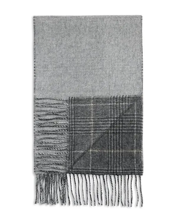 Bloomingdale'S Reversible Cashmere Scarf Exclusive - Grey/ Black/ Camel