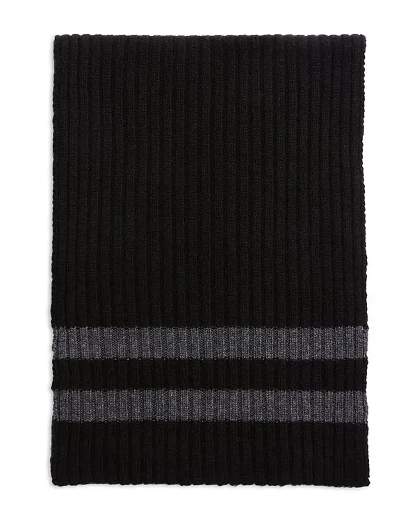 Bloomingdale'S Striped Knit Scarf Exclusive - Black