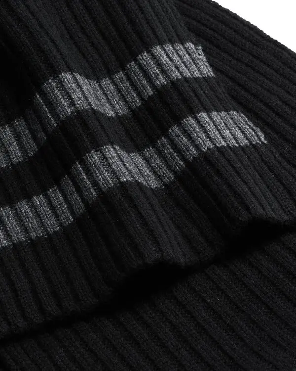 Bloomingdale'S Striped Knit Scarf Exclusive - Black