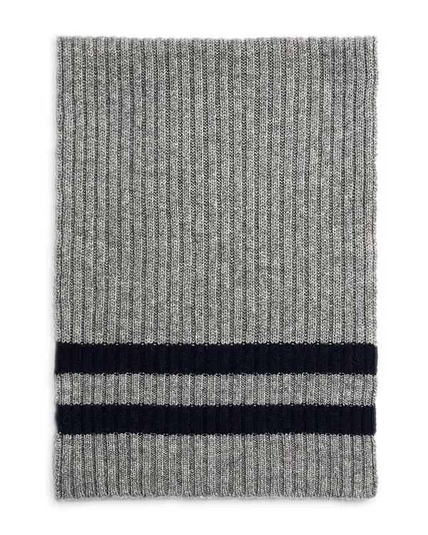 Bloomingdale'S Striped Knit Scarf Exclusive - Grey