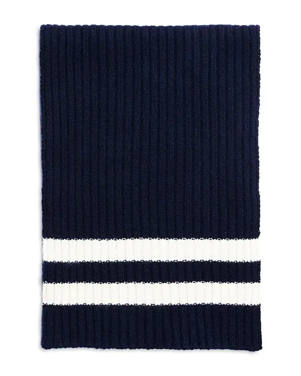 Bloomingdale'S Striped Knit Scarf Exclusive - Navy