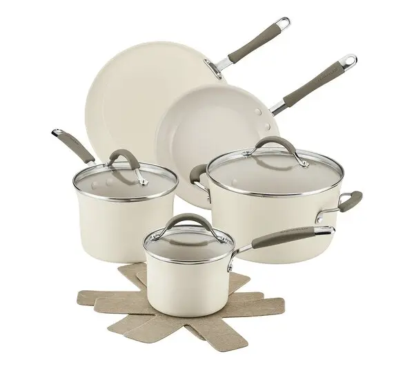RACHAEL RAY Cucina Ceramic Nonstick Cookware Po Ts And Pans Set - One-color