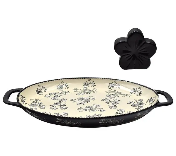 TEMP-TATIONS Floral Lace Special Edition Oval Giving Plate - One-color