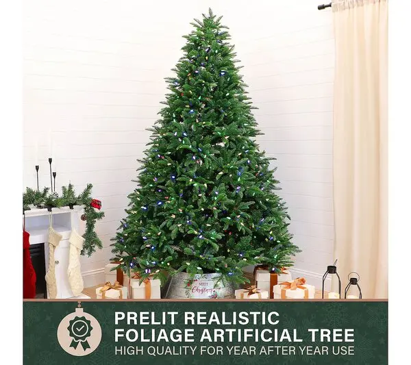 FRASER HILL FARM 7.5-ft. Jingle Pine Artificial Christmas Tree