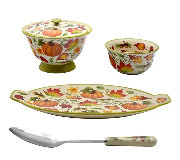 TEMP-TATIONS Seasonal Nostalgic 5-pc Serving Platter & Bowl - One-color