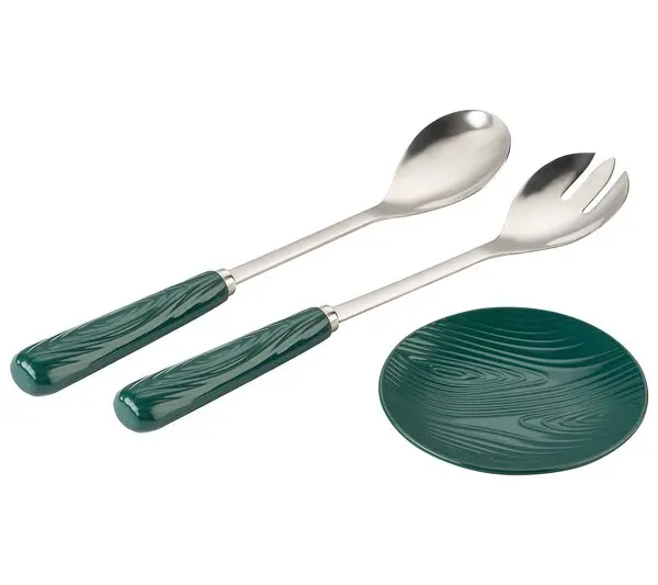 TEMP-TATIONS Woodland Set Of Utensils With Spoon Rest - One-color