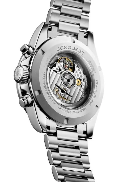 LONGINES Conquest Chronograph Bracelet Watch - White