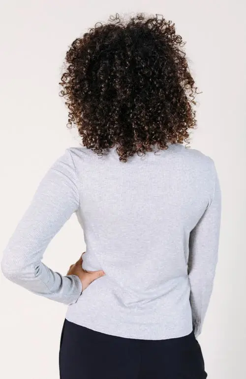 POPLINEN Norma Modal Ribbed Turtleneck - Heather Gray