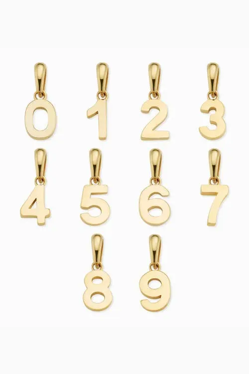 ORADINA 14k Gold My Number Charm Pendant - Number 2