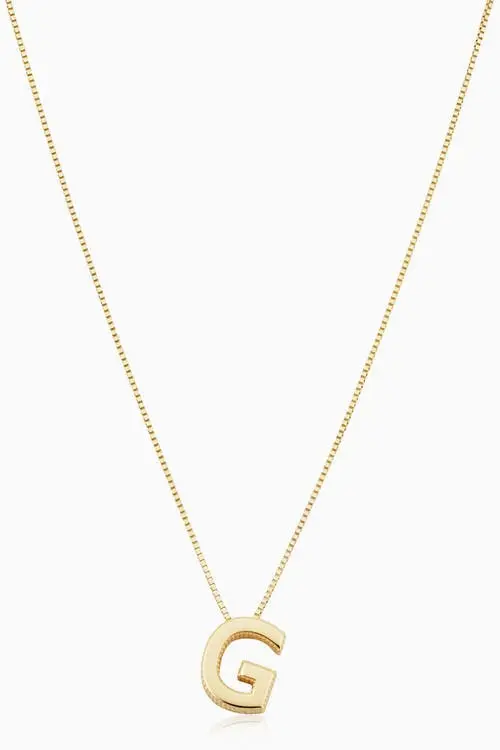 ORADINA 14k Gold Initial Pendant Necklace - Letter G
