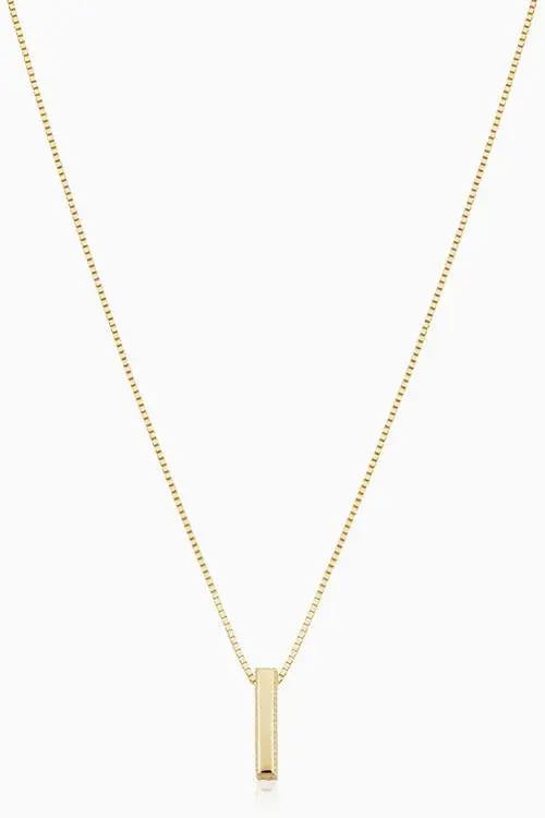 ORADINA 14k Gold Initial Pendant Necklace - Letter I