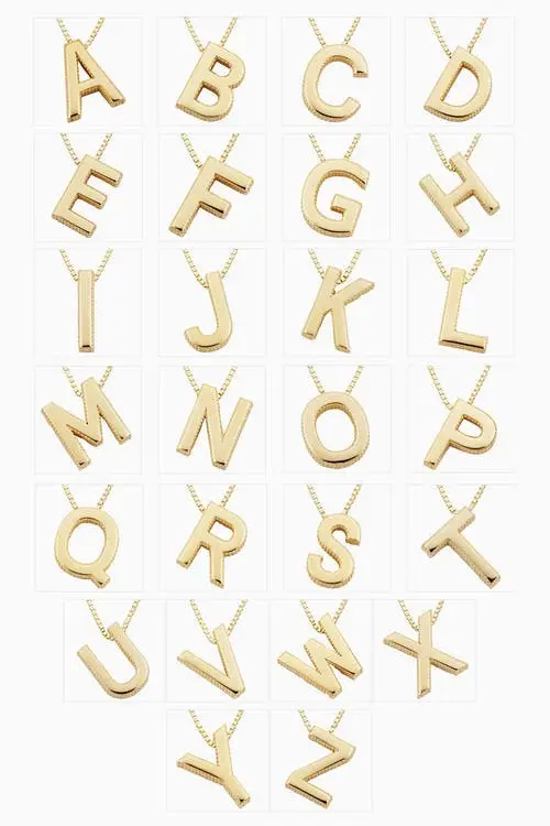 ORADINA 14k Gold Initial Pendant Necklace - Letter J