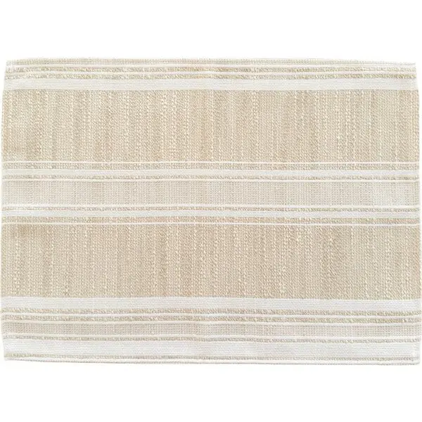 Anaya Beach Club Stripe Indoor Outdoor Placemat - Sandy Beige