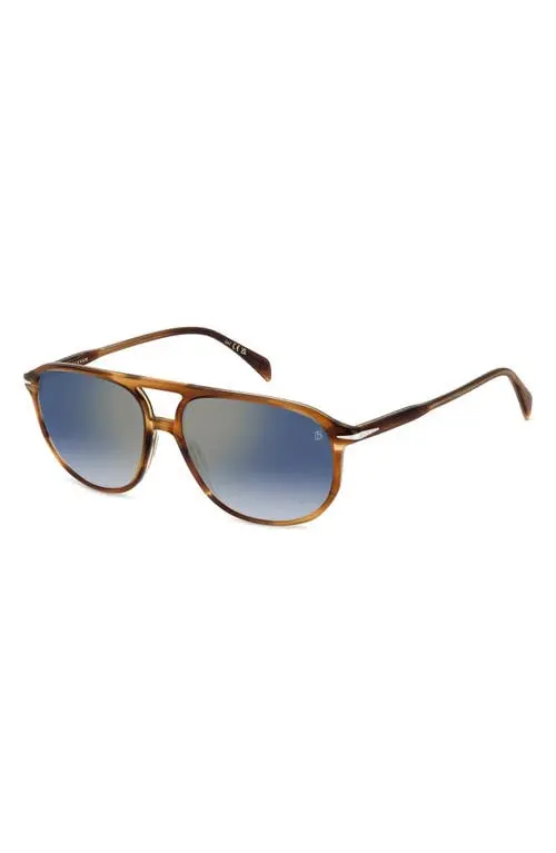 DB EYEWEAR BY DAVID BECKHAM 58mm Aviator Sunglasses