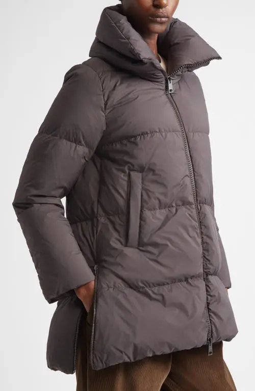 Herno Box Quilted Water Resistant Down Coat - Marrone Scuro