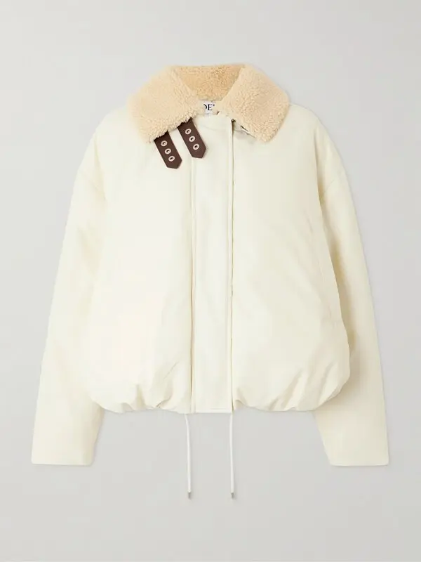 Loewe Shearling-trimmed Cotton-blend Jacket