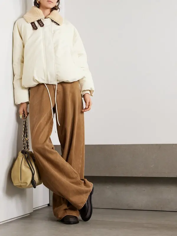 Loewe Shearling-trimmed Cotton-blend Jacket