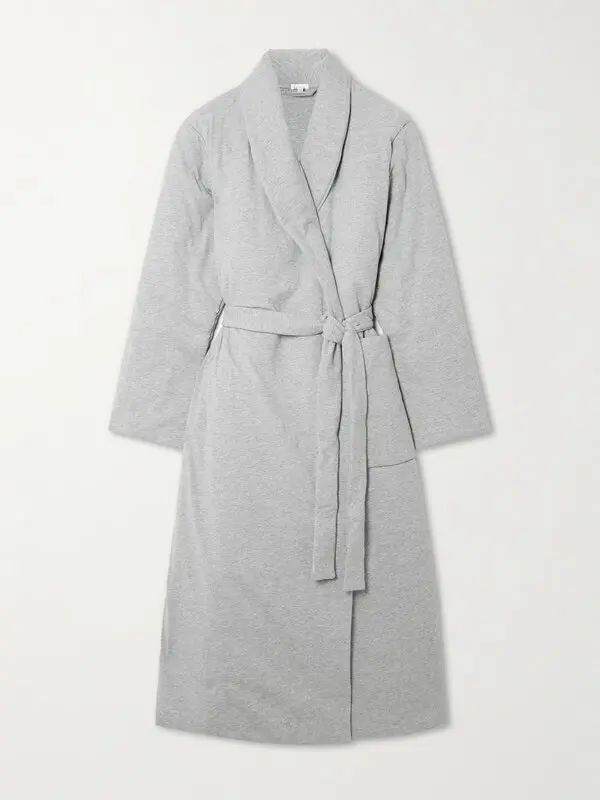 Skin Oasis Organic Cotton-jersey Robe - Gray