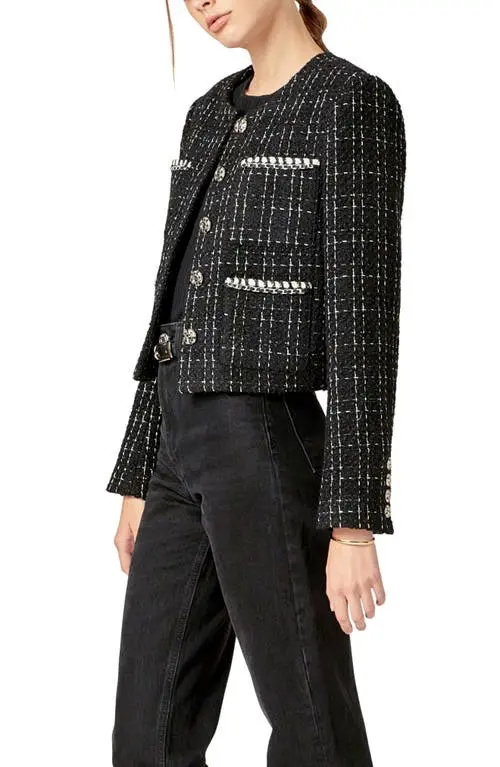English Factory Windowpane Tweed Jacket