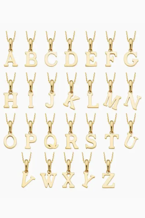 ORADINA 14k Gold Initial Pendant Necklace - Letter A