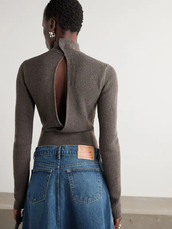 Rick Owens Headon Knitted Cashmere And Wool-blend Turtleneck Bodysuit