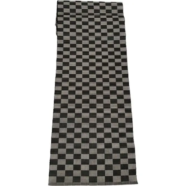 SIAFU HOME Handloomed Checkered Table Runner - Black