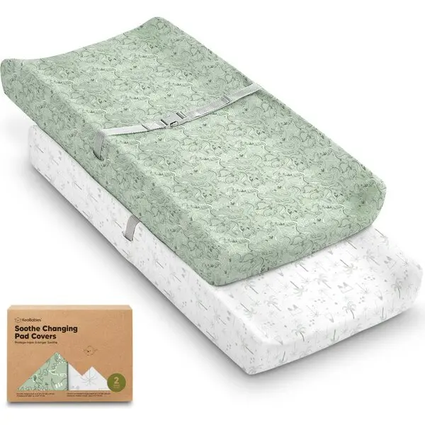 KEABABIES 2-pack Soothe Changing Pad Covers - Dinodood