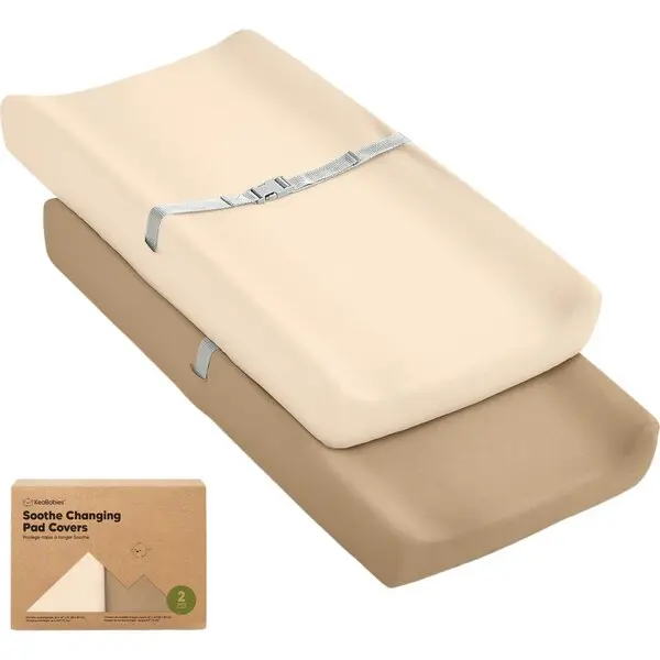 KEABABIES 2-pack Soothe Changing Pad Covers - Pecan