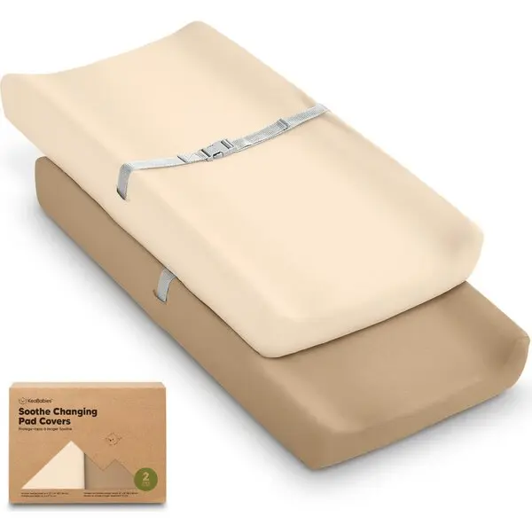 KEABABIES 2-pack Soothe Changing Pad Covers - Pecan