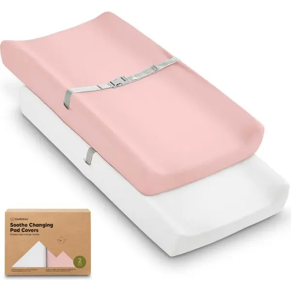 KEABABIES 2-pack Soothe Changing Pad Covers - Rose