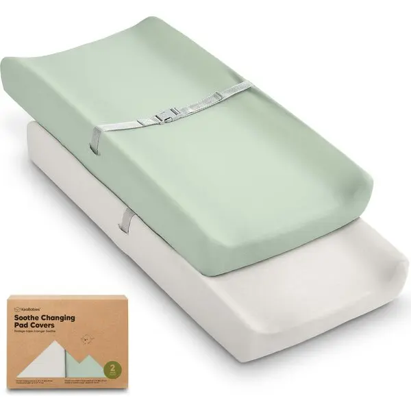 KEABABIES 2-pack Soothe Changing Pad Covers - Sage