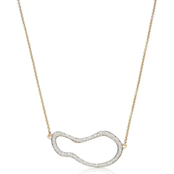 Monica Vinader Riva Pod Diamond Pendant Necklace - Gold